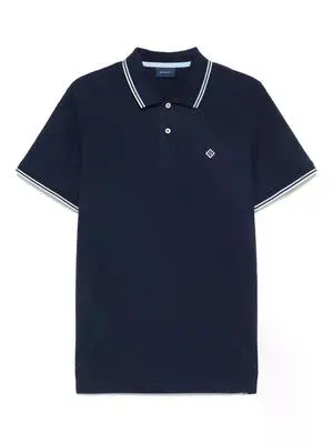 Gant Logo-appliqué Polo Shirt - Blue