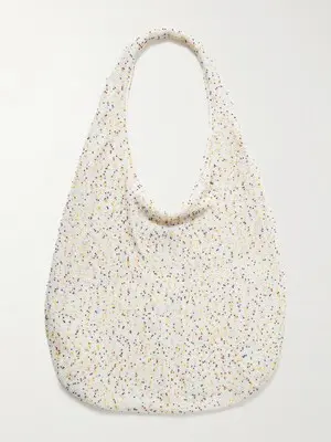 Gabriela Hearst Manasa Bead-embellished Cashmere Shoulder Bag - Neutrals