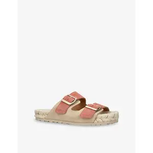 Manebí La Havana Hemp And Suede Sandals - Salmon