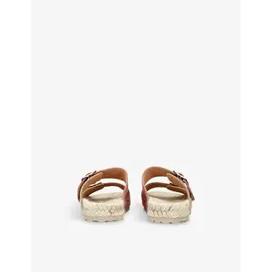 Manebí La Havana Hemp And Suede Sandals - Salmon