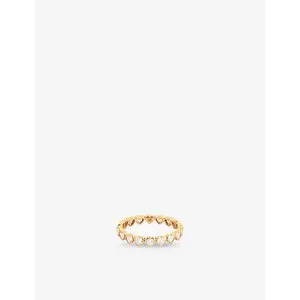 ASTRID & MIYU Bezel Heart Eternity Band Ring - Gold