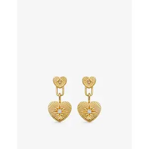 Astley Clarke Biography Double Heart Drop Earrings - Gold