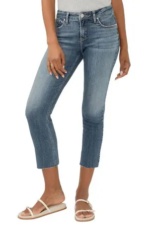 SILVER JEANS CO. Elyse Raw Hem Capri Jeans