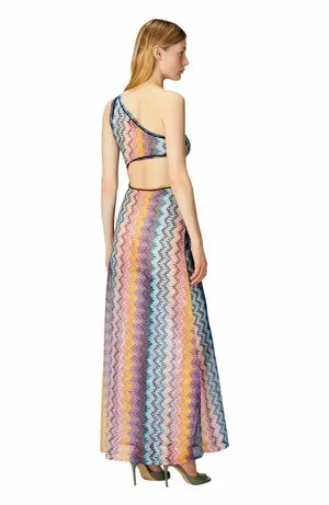 Missoni Long One-shoulder Cover-up With Cut-out Detail