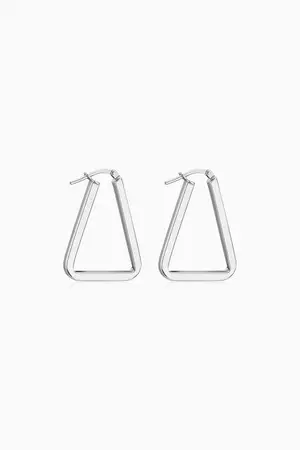 ORADINA Trinity Midi Hoop Earrings - Silver