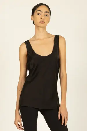 SECRET PON-PON Lara Silk Tank Top - Black