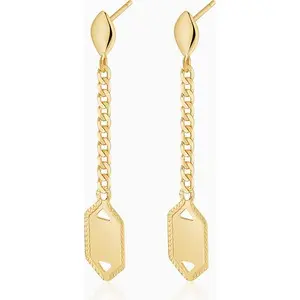 ORADINA 14k Gold Anthem Drop Earrings - Yellow Gold