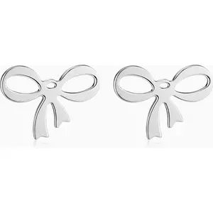 ORADINA Wrap Me Up Bow Stud Earrings - Silver
