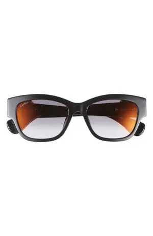 CARTIER 55mm Square Sunglasses - Black
