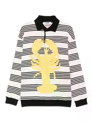 MSGM Striped Jersey Polo Shirt