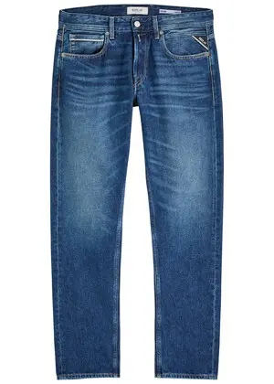 REPLAY Grover Straight-leg Jeans - Mid Blu