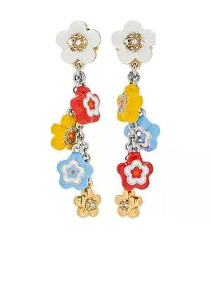 Marc Jacobs Enamel Wild Daisy Drop Earrings - Silver