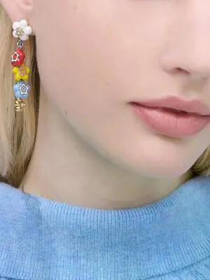 Marc Jacobs Enamel Wild Daisy Drop Earrings