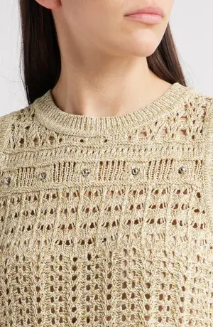 MILLY Beaded Fringe Sweater Tank