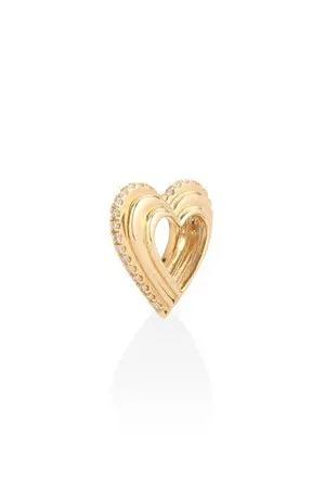 Adina Reyter Groovy Heart Diamond Pavé Pendant Charm - Yellow Gold