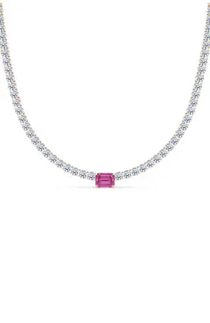 HAUTECARAT Birthstone Tennis Collar Necklace - 18k Rose Gold