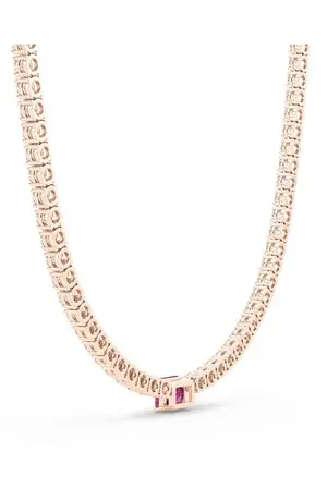 HAUTECARAT Birthstone Tennis Collar Necklace - 18k Rose Gold