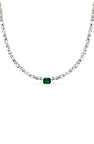 HAUTECARAT Birthstone Tennis Collar Necklace 18k Yellow Gold