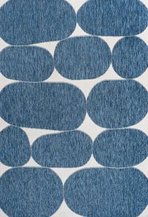 JONATHAN Y Rayna Modern Geometric Organic Shapes Indoor/outdoor Area Rug - Navy/cream