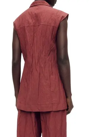 Mango Wrinkle Effect Longline Vest
