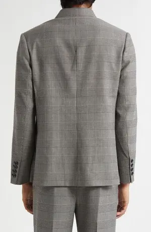 MIDNIGHT RODEO Double-breasted Blazer - Gray Houndstooth