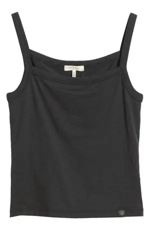 Rag & Bone Slub Cotton Square Neck Tank - Black