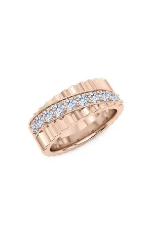 HAUTECARAT Diagonal Fluted Lab Grown Diamond Ring - 18k Rose Gold