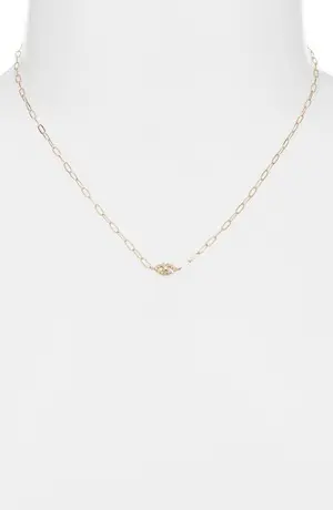 Anzie Classique Pavé Diamond Evil Eye Pendant Necklace