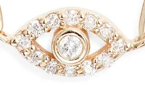 Anzie Classique Pavé Diamond Evil Eye Pendant Necklace