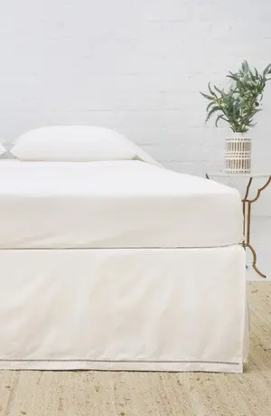 POM POM AT HOME Como Ladder Stitch Bedskirt - Ivory