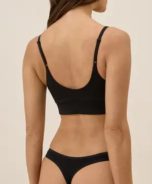 PACT Organic Cotton Everyday Mid Rise Thong 6-pack - Black