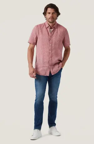 34 Heritage Short Sleeve Linen Button-up Shirt