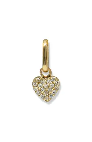 Anzie Love Letter Pave Diamond Heart Charm - Gold
