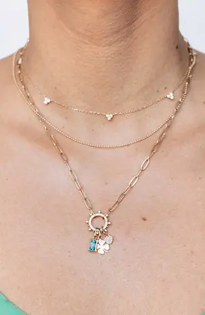 Anzie Love Letter Pavé Diamond Heart Charm - Gold