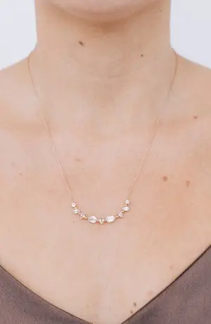 Anzie Mlia Curved Bar Chain Necklace - Gold