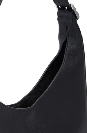 BEHNO Large Danny Flatiron Pebble Leather Shoulder Bag - Black