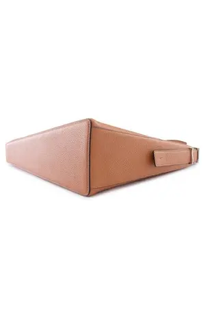 BEHNO Large Danny Flatiron Pebble Leather Shoulder Bag - Clay