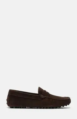SCAROSSO Michael Driving Shoes - Dark Brown - Suede