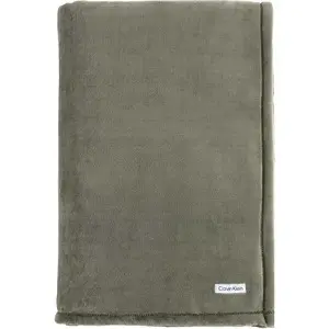 CALVIN KLEIN HOME Core Plush Blanket - Open Dark Green