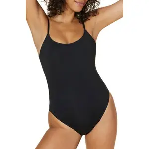 ANDIE The Laguna Long Torso Ribbed One-piece Swimsuit - Black