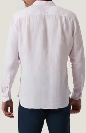 34 Heritage Linen Chambray Button-up Shirt - Pink