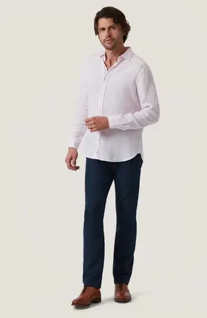 34 Heritage Linen Chambray Button-up Shirt - Pink