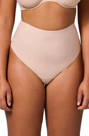 Simone Perele Story High Waist Shaping Thong - Peau Rose