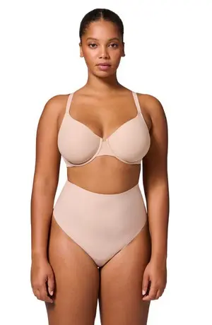 Simone Perele Story High Waist Shaping Thong - Peau Rose