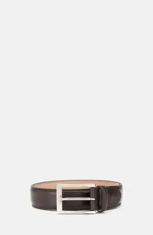 SCAROSSO Classic Calfskin Belt Dark Brown Calf