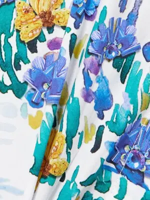 MARY KATRANTZOU Como Belted Cotton-poplin Maxi Dress - Blue