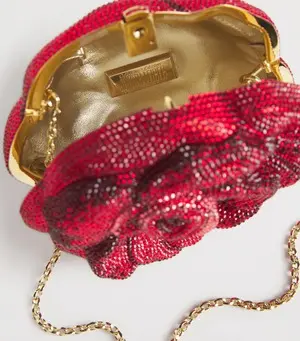 Judith Leiber Crystal-embellished Rose Clutch