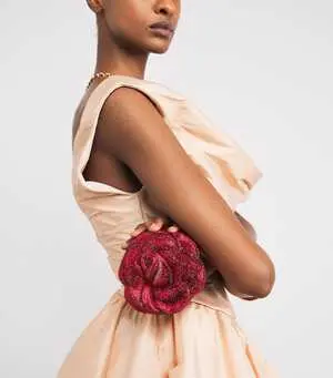 Judith Leiber Crystal-embellished Rose Clutch