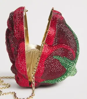 Judith Leiber Crystal-embellished Rose Clutch