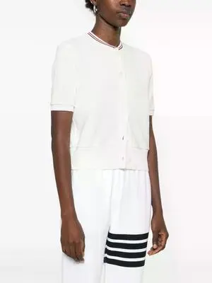 Thom Browne Rwb-stripe Short-sleeve Cardigan